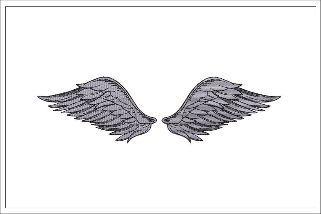 Angel Wings Embroidery Design, Angel Wings Machine Embroidery File ...
