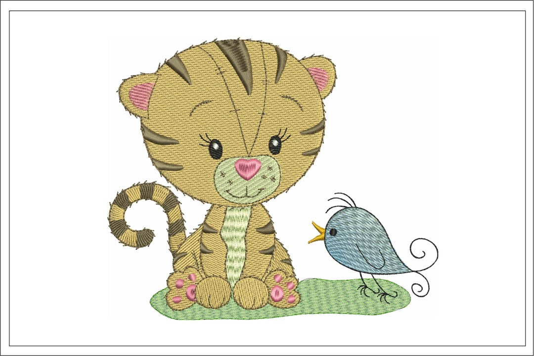 Tiger Embroidery File, Cute Tiger Embroidery Design, Tiger Machine ...