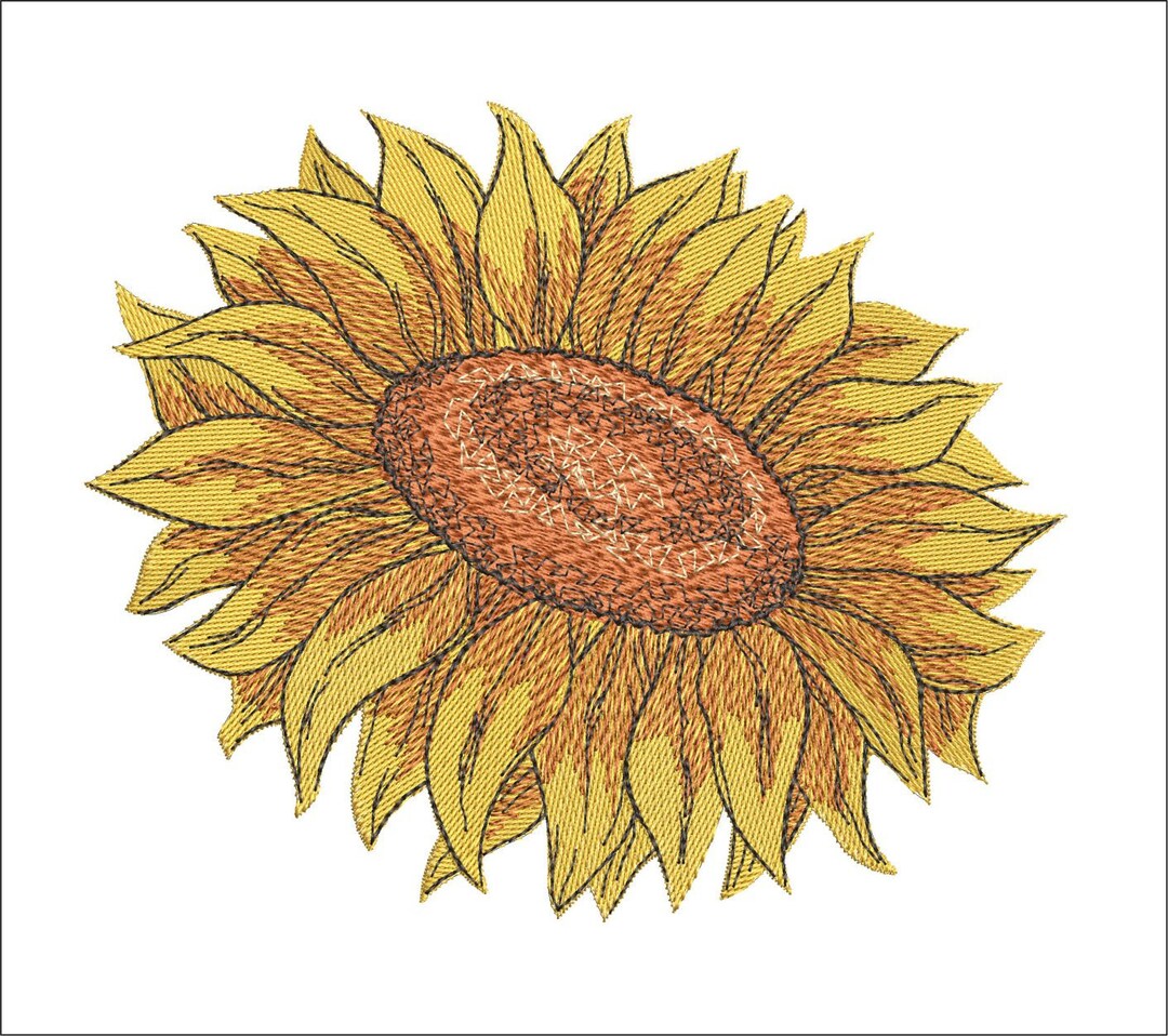 Sunflower Embroidery Design, Nature Machine Embroidery File, Beautiful ...