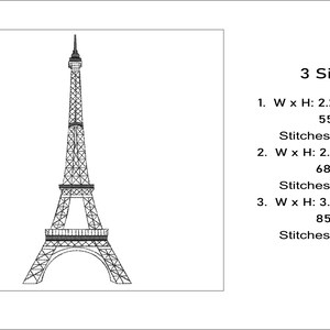 Eiffel Tower Embroidery Design, Paris Machine Embroidery File, Instant ...