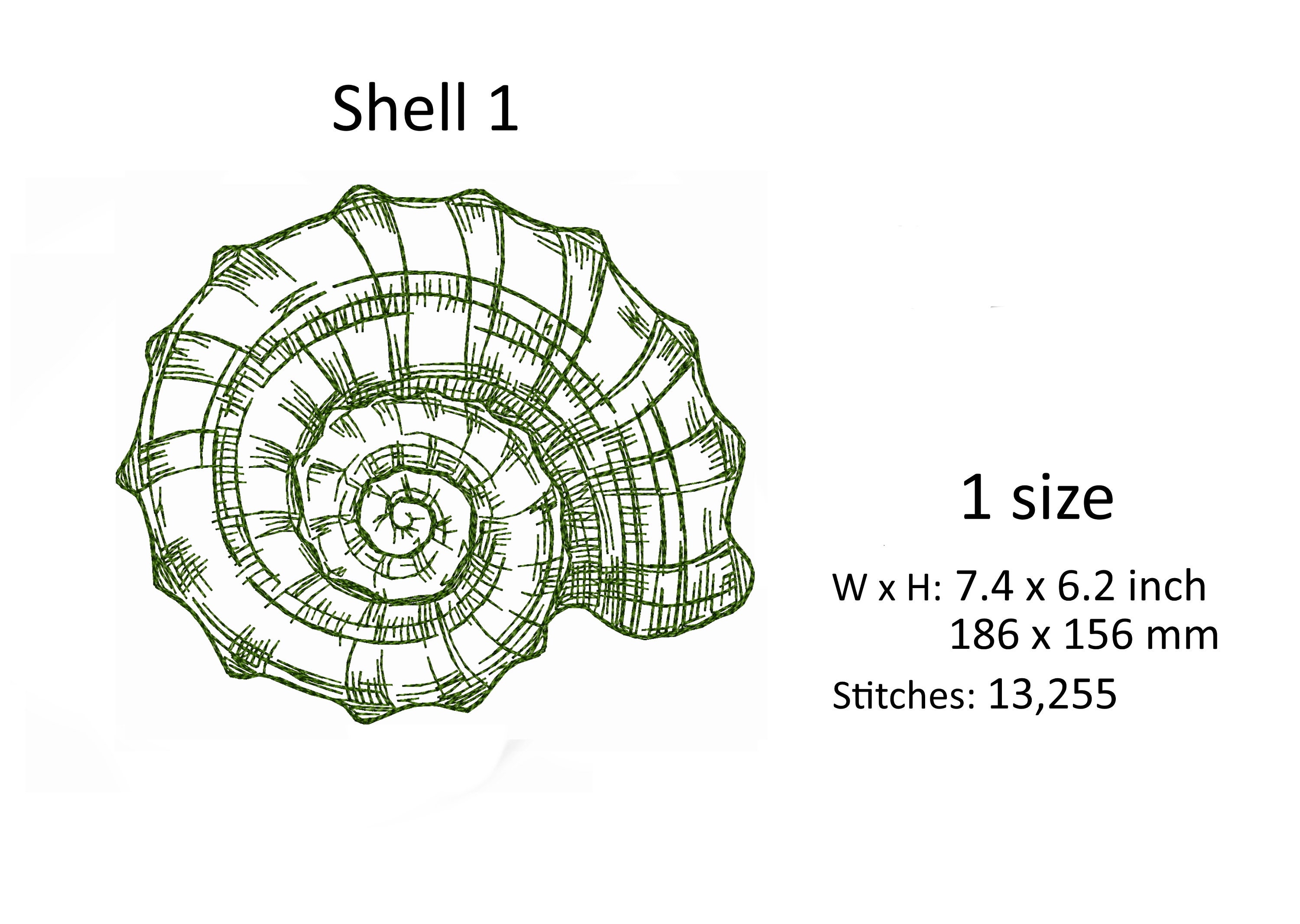 Large Shells embroidery sea shells sea embroidery shell | Etsy