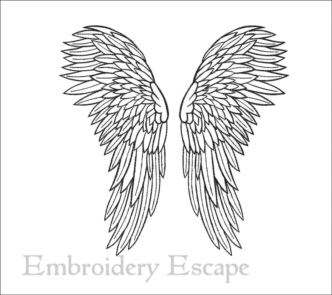 Angel Wings Embroidery Design, Angel Wings Machine Embroidery File ...