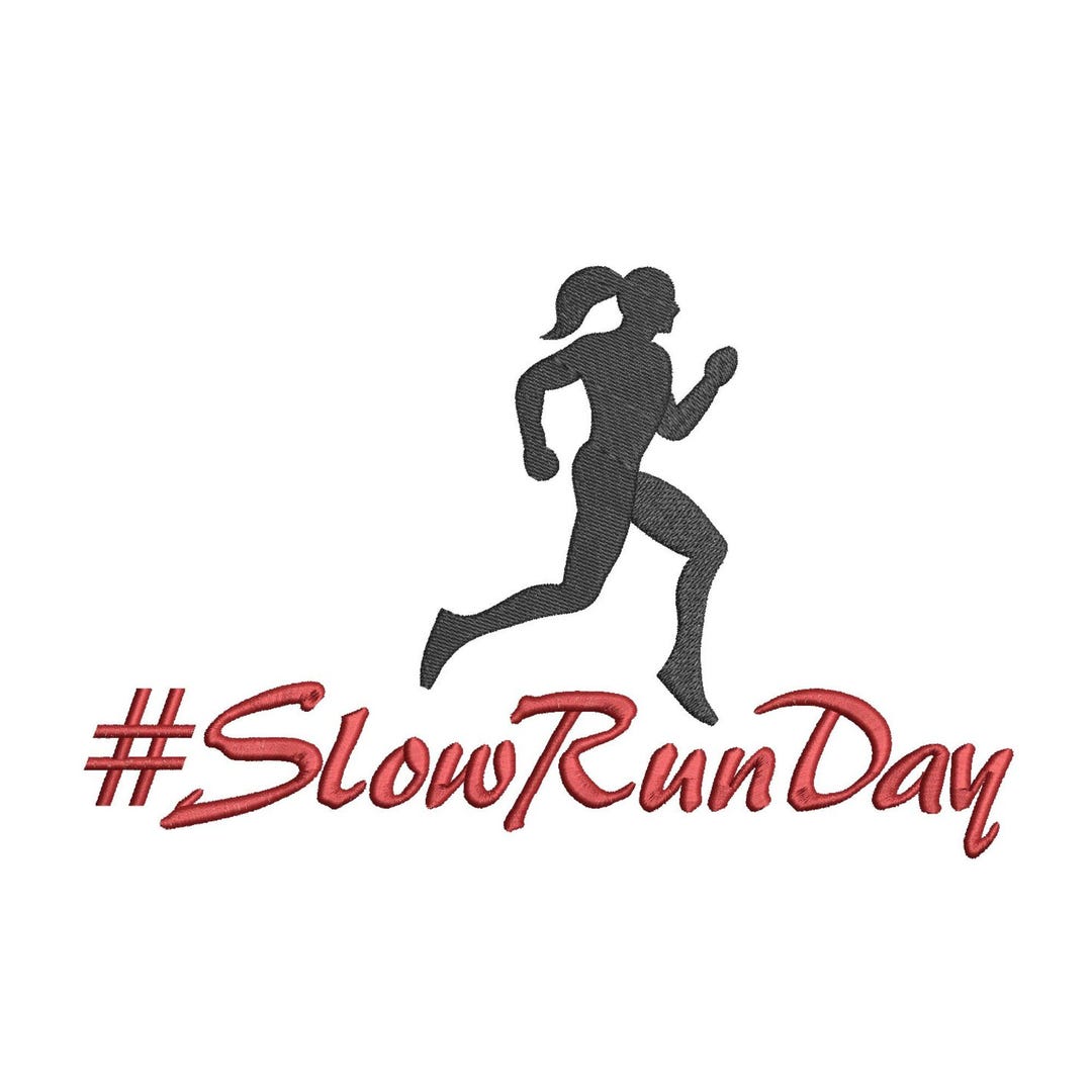 Slow Run Day Embroidery Design: Running Therapy Pattern (instant ...