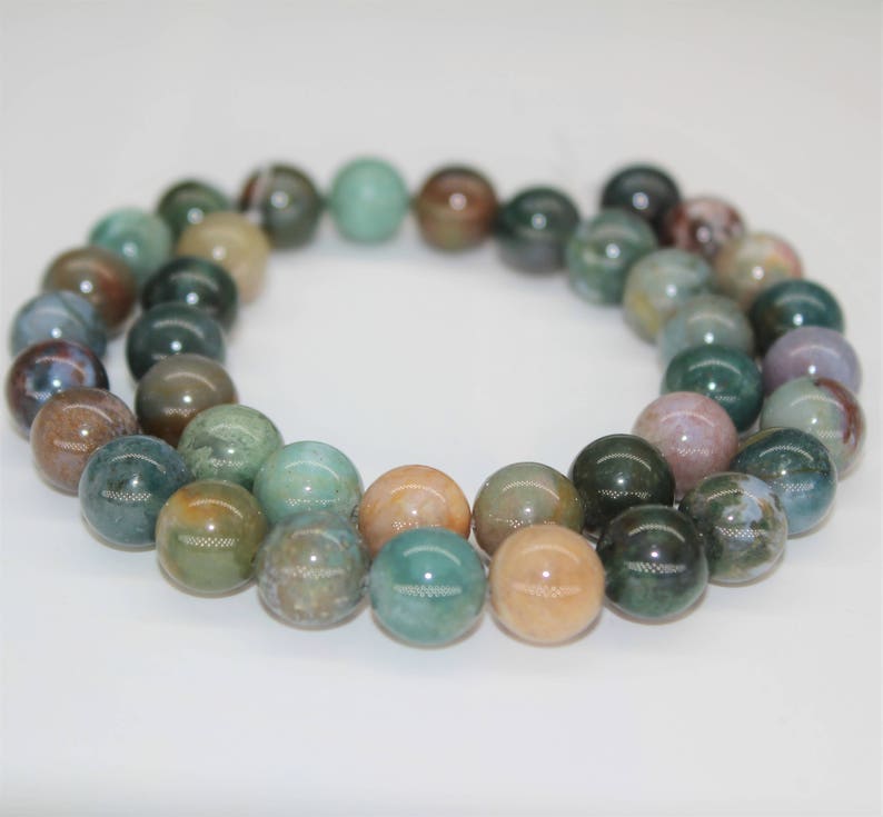 Piedra preciosa de ágata india brillante ronda suelta cuentas - Etsy España