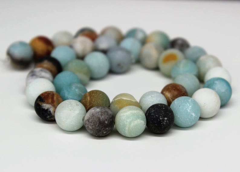 Matte Amazonite Round Loose beads 6/8/10/12mm | Etsy