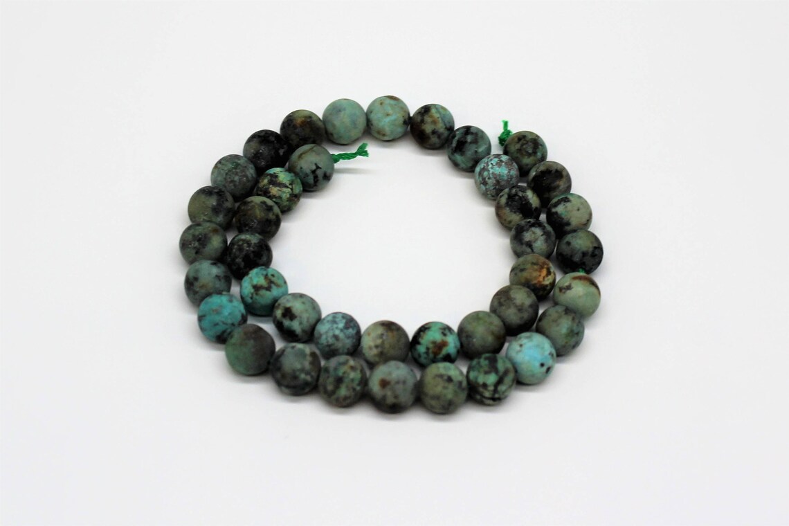 Matte Africa Turquoise Natural Gemstone Round Loose Beads - Etsy