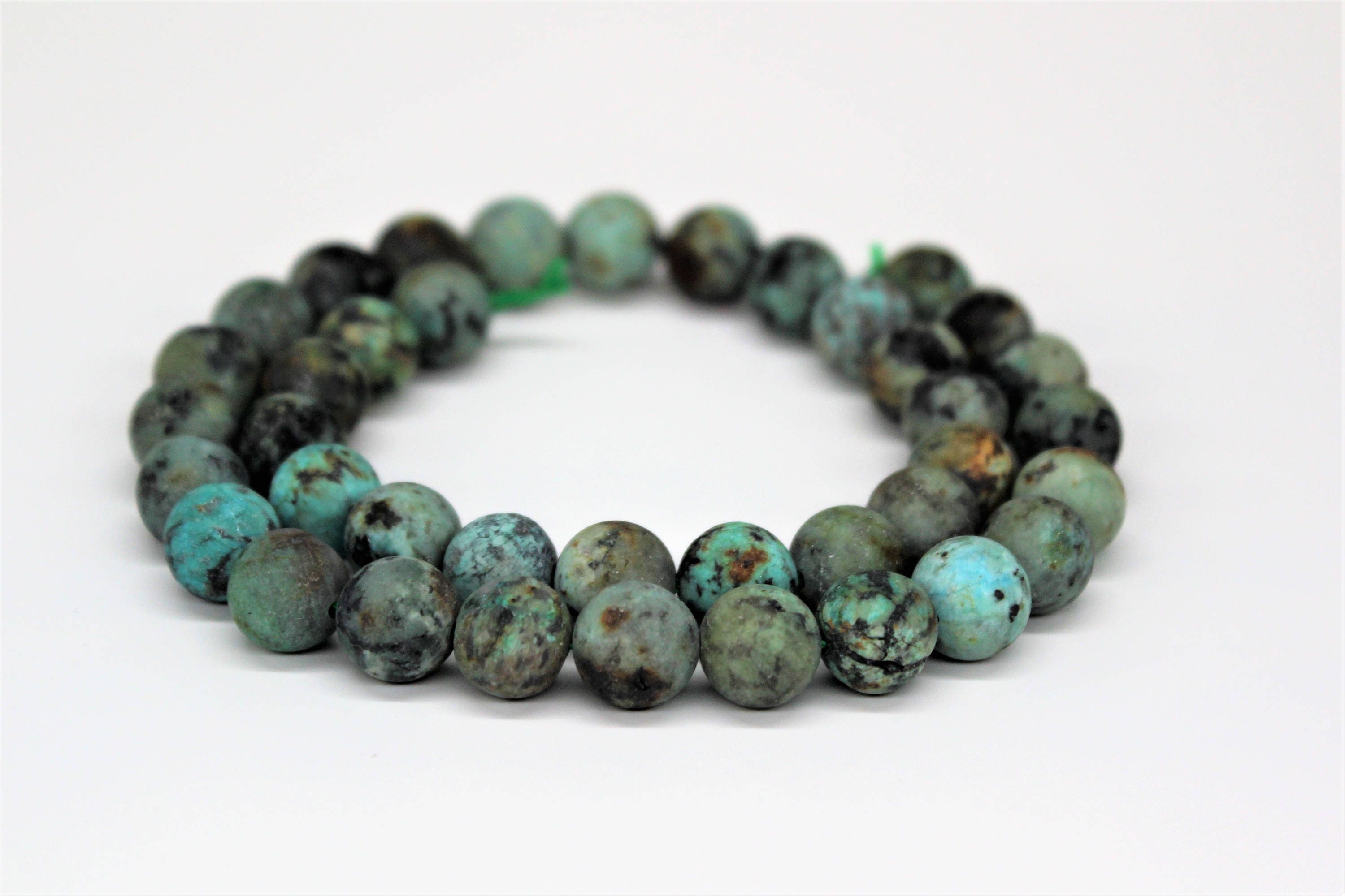 Matte Africa Turquoise Natural Gemstone Round Loose beads | Etsy