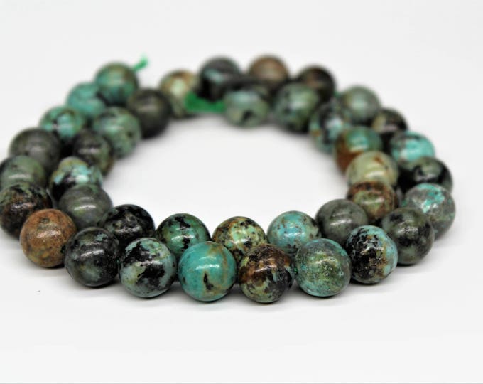 Africa Turquoise Natural Gemstone Shining Round Loose Beads - Etsy