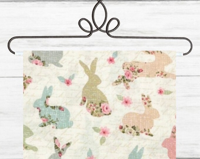 Romantic Bunnies With Roses Fabric Spring off White, Rustic, Boho ...