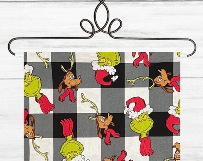 Grinch Black Buffalo Plaid Fabric, How the Grinch Stole Christmas, Max ...