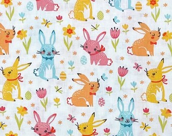 Pastel Plaid Spring Easter Cotton Woven Fabric With Yellow, Pink, Blue ...