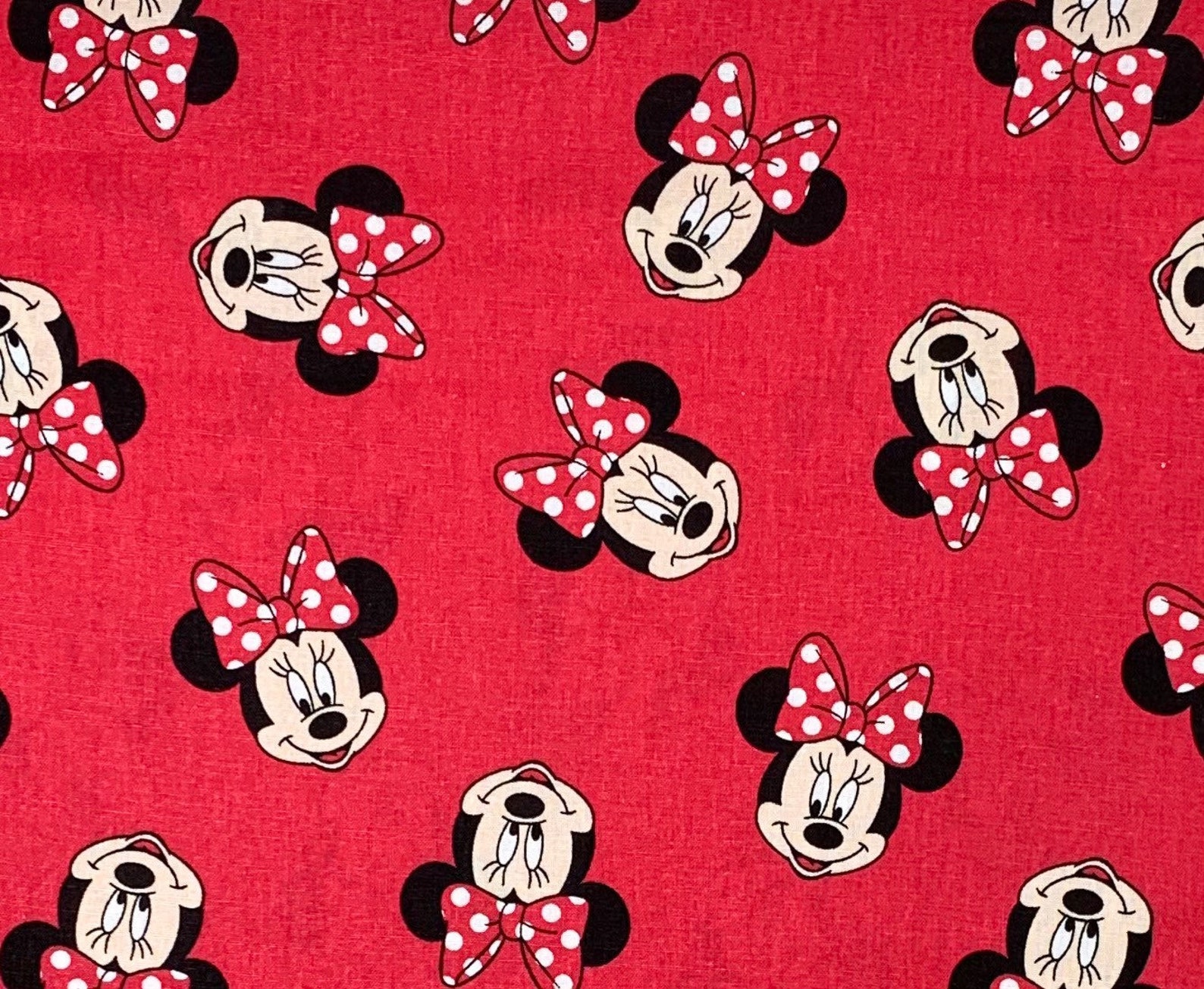 Minnie Mouse on Red Fabric Disney Licensed Character Cotton - Etsy