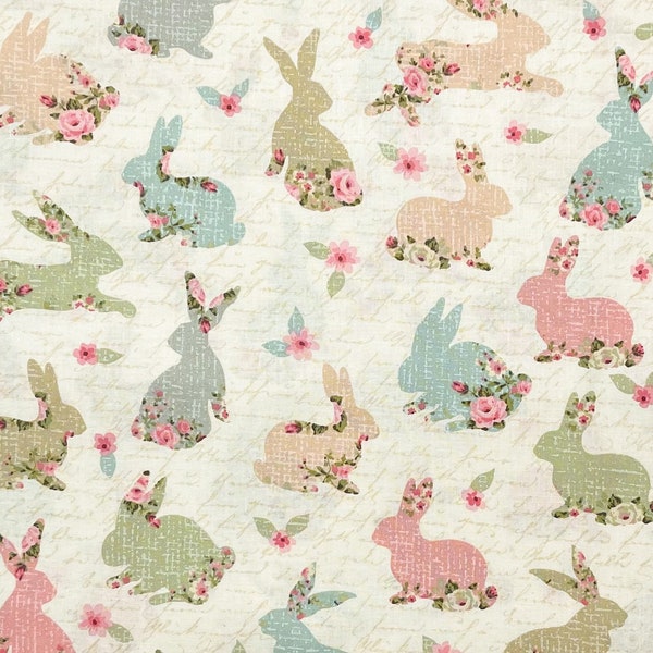 Easter Bunny Rose Fabric - Etsy
