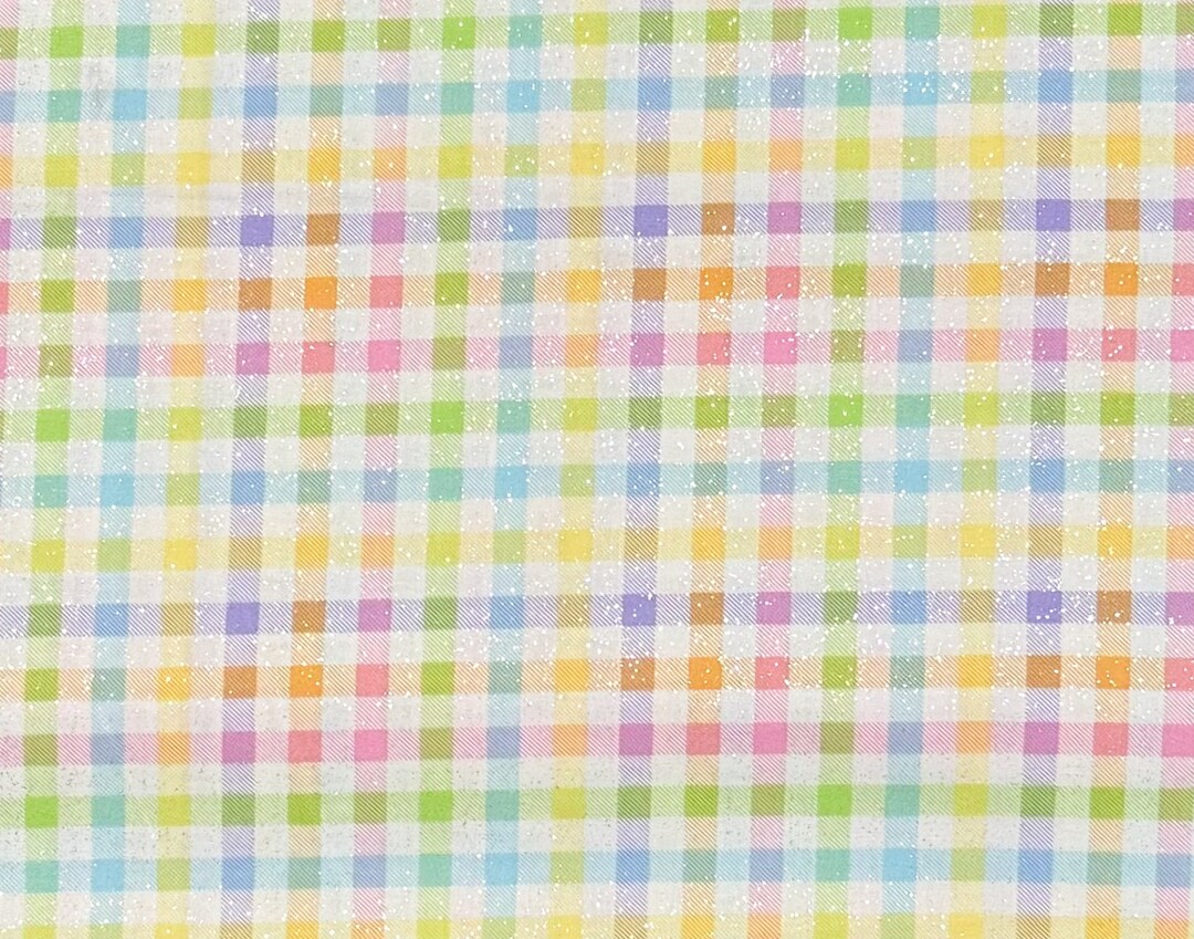 Pastel Plaid Spring Easter Cotton Woven Fabric With Yellow, Pink, Blue ...