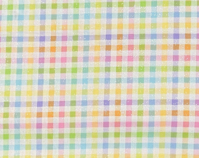 Pastel Plaid Spring Easter Cotton Woven Fabric With Yellow, Pink, Blue ...