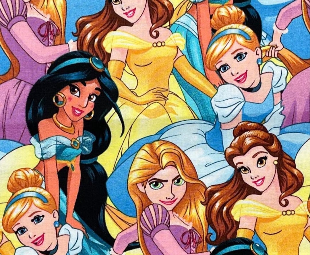 Disney Princesses Fabric, Pre-cut Fat Quarter Cotton Woven Novelty With ...