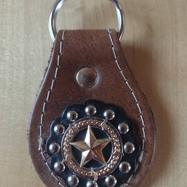 Leather Star Keychain - Etsy