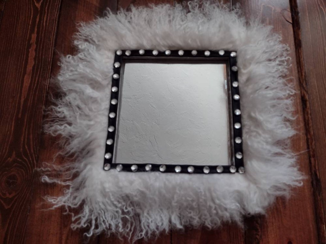 Tibetan Sheep Leather Covered Mirror - Etsy