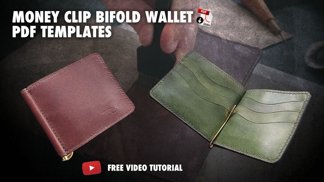 Bifold Money Clip Wallet Pdf Templates Video Tutorial - Etsy