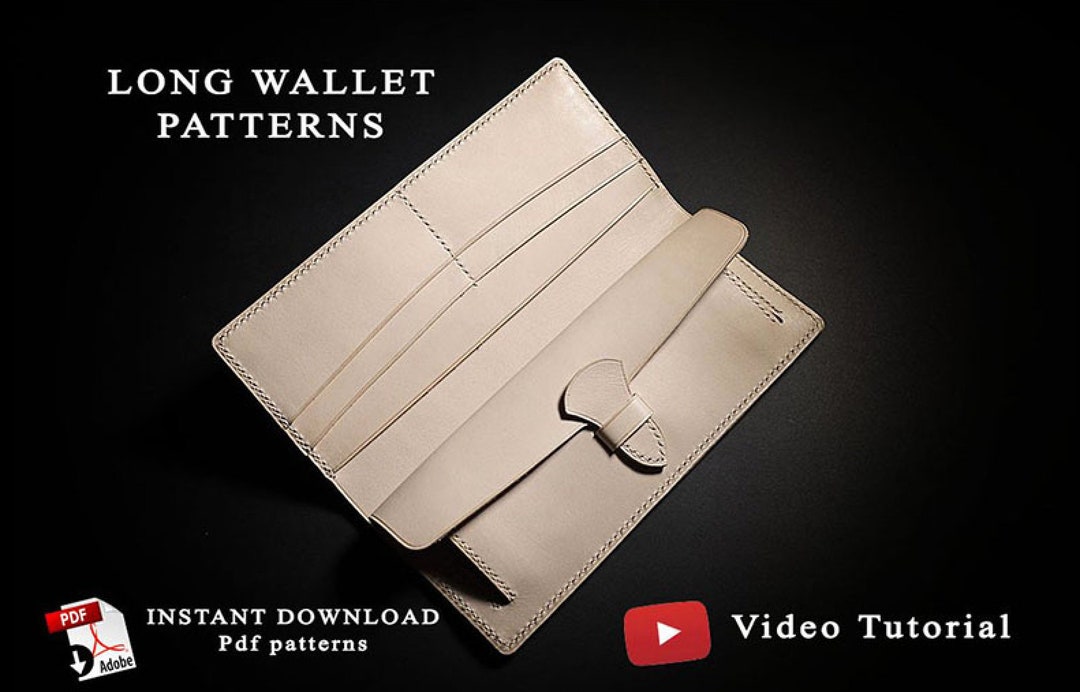 Long Wallet Pdf Patterns + Free Video Tutorial - Etsy