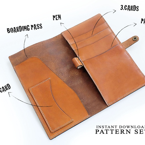 Bifold Wallet Patterns Video Tutorial/leathercraft Patterns - Etsy