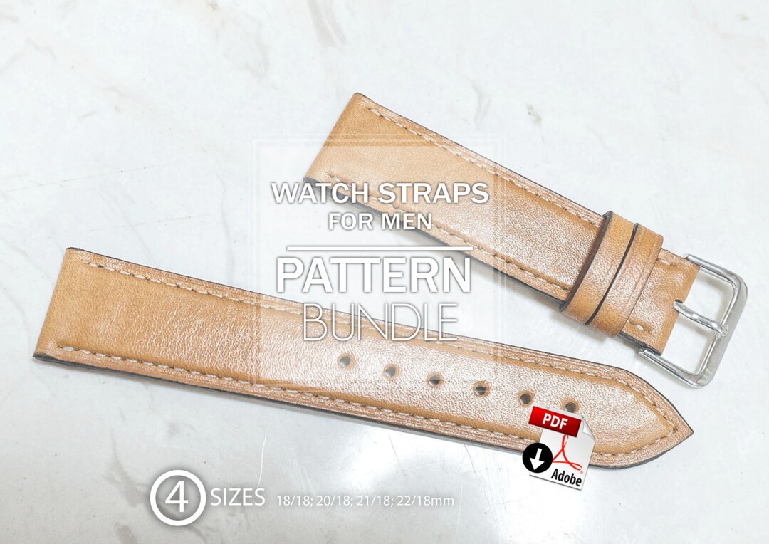 4 Leather Watch Strap Patterns+video Tutorial/standard Watch Band ...