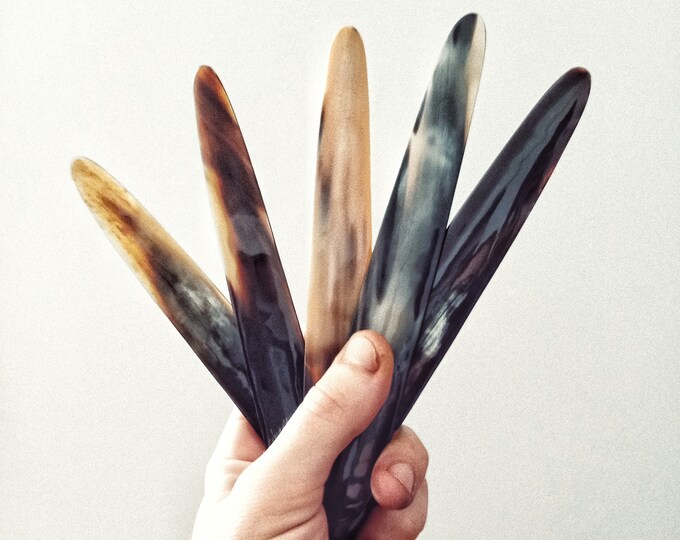 Buffalo Horn Folding Bone - Leather Working Tool - Etsy