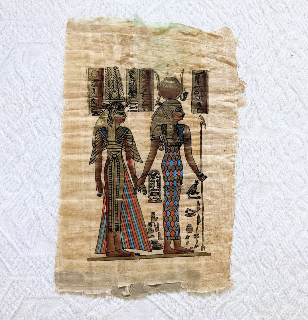 Egyptian Painting Papyrus Isis Horus - Etsy