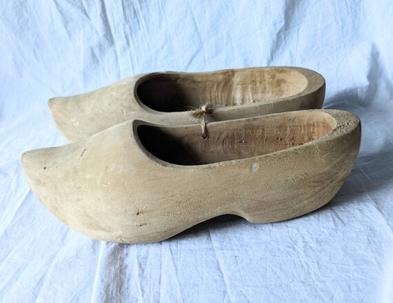 Dutch wooden shoes Sabots hand carved - Gem