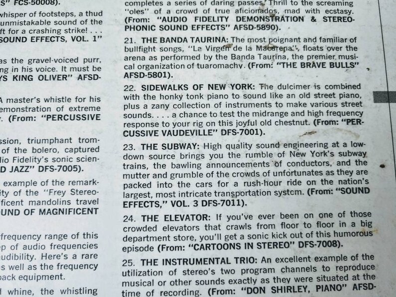 Stereo Spectacular LP 1963 Audio Fidelity Sound Effect Record | Etsy