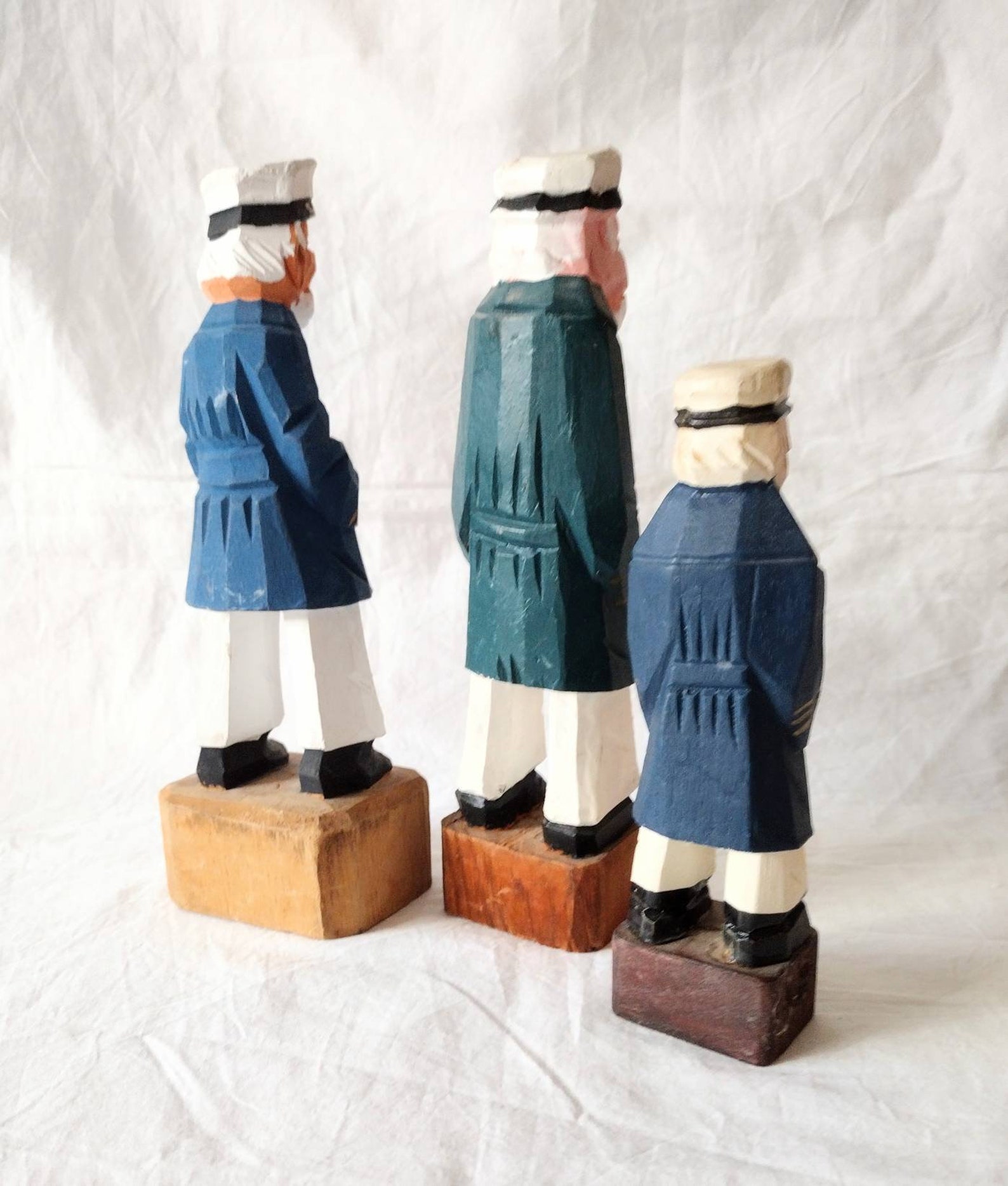 Wooden Captain Figurines Navy Pea Coat - Etsy