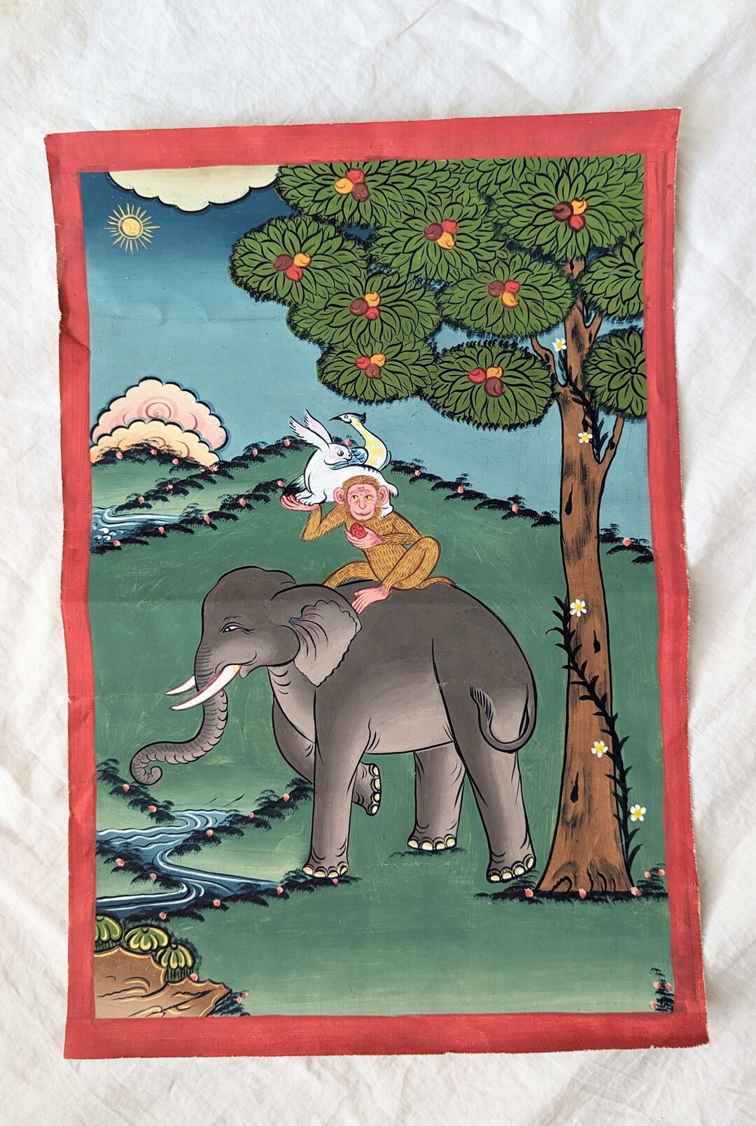 Four Friends Tibetan Buddhist Painting - Etsy