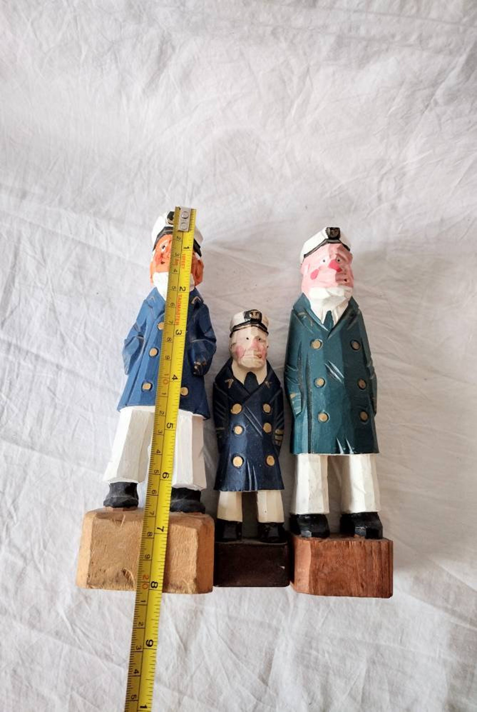 Wooden Captain Figurines Navy Pea Coat - Etsy