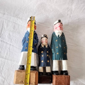 Wooden Captain Figurines Navy Pea Coat - Etsy