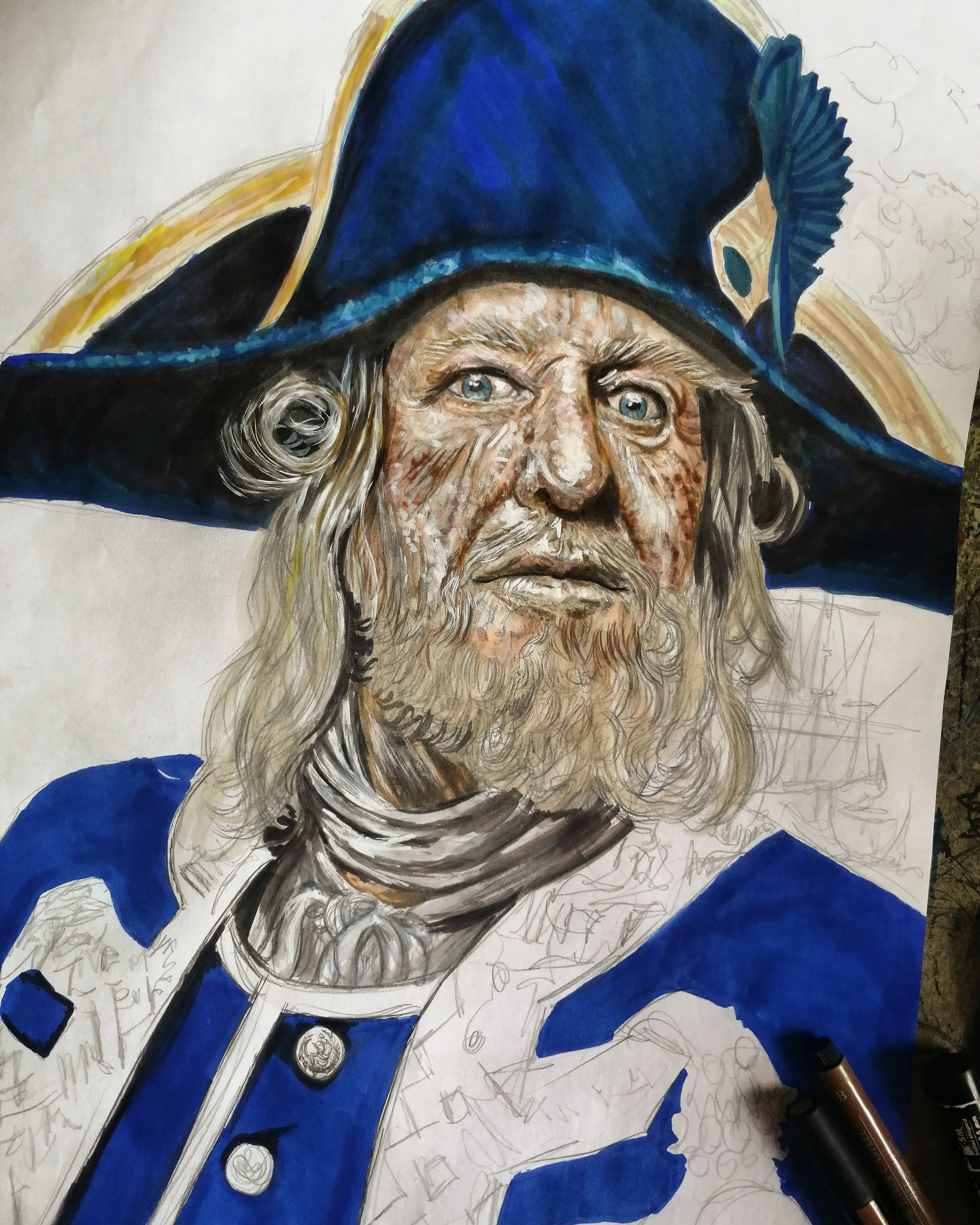 Captain Barbosa Geoffrey Rush Pirates of Caribbean - Etsy UK