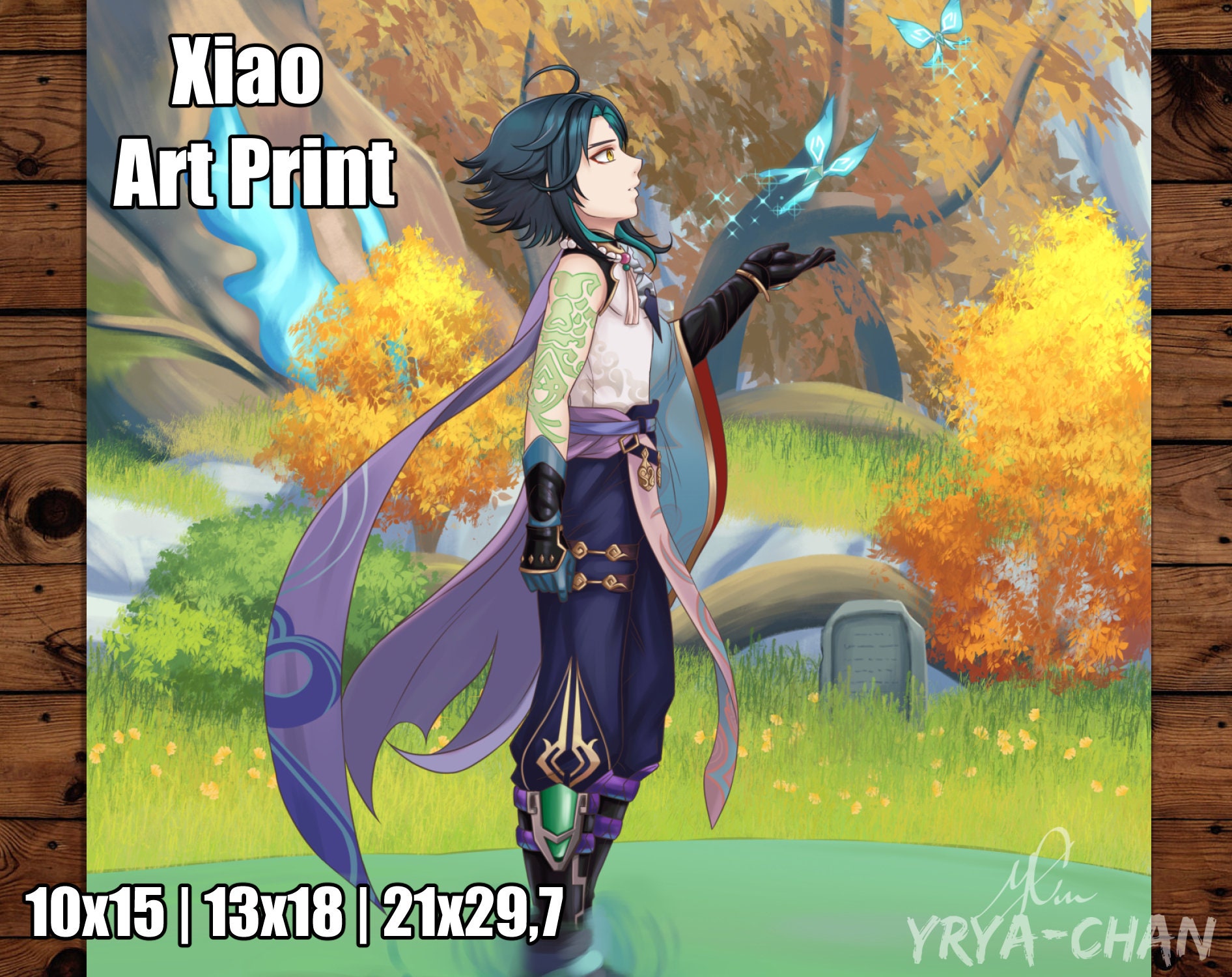 Xiao A4 ART PRINT Genshin Impact 21x29.7 Cm Poster - Etsy