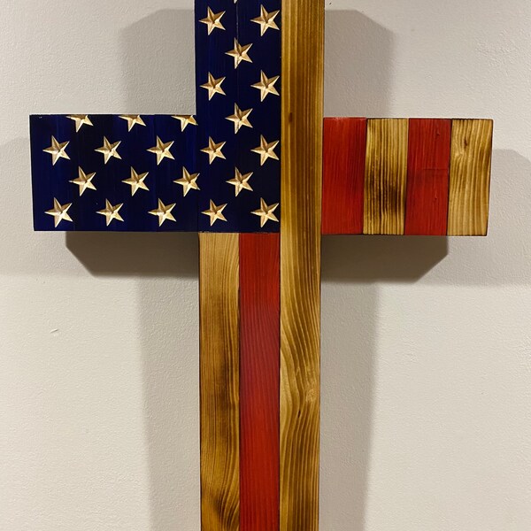 Wooden Flag and Cross - Etsy