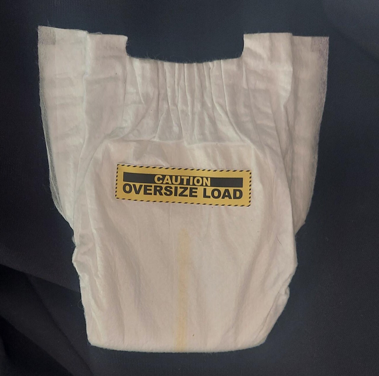 Caution-oversize-load Sticker on the Back of Newborn-size Diaper for ...