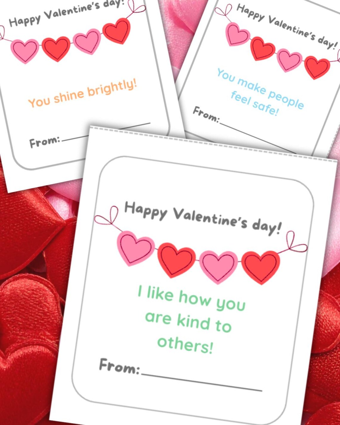 Kind Valentine Cards | Printable Classroom Valentines | School ...
