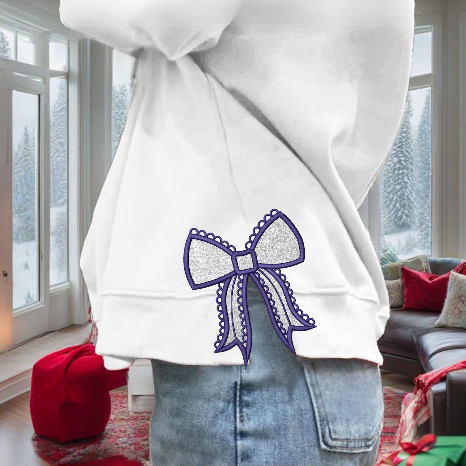 Mini Lace Bow Cut Out Side Embroidery Design, Bow Appliqué Embroidery ...