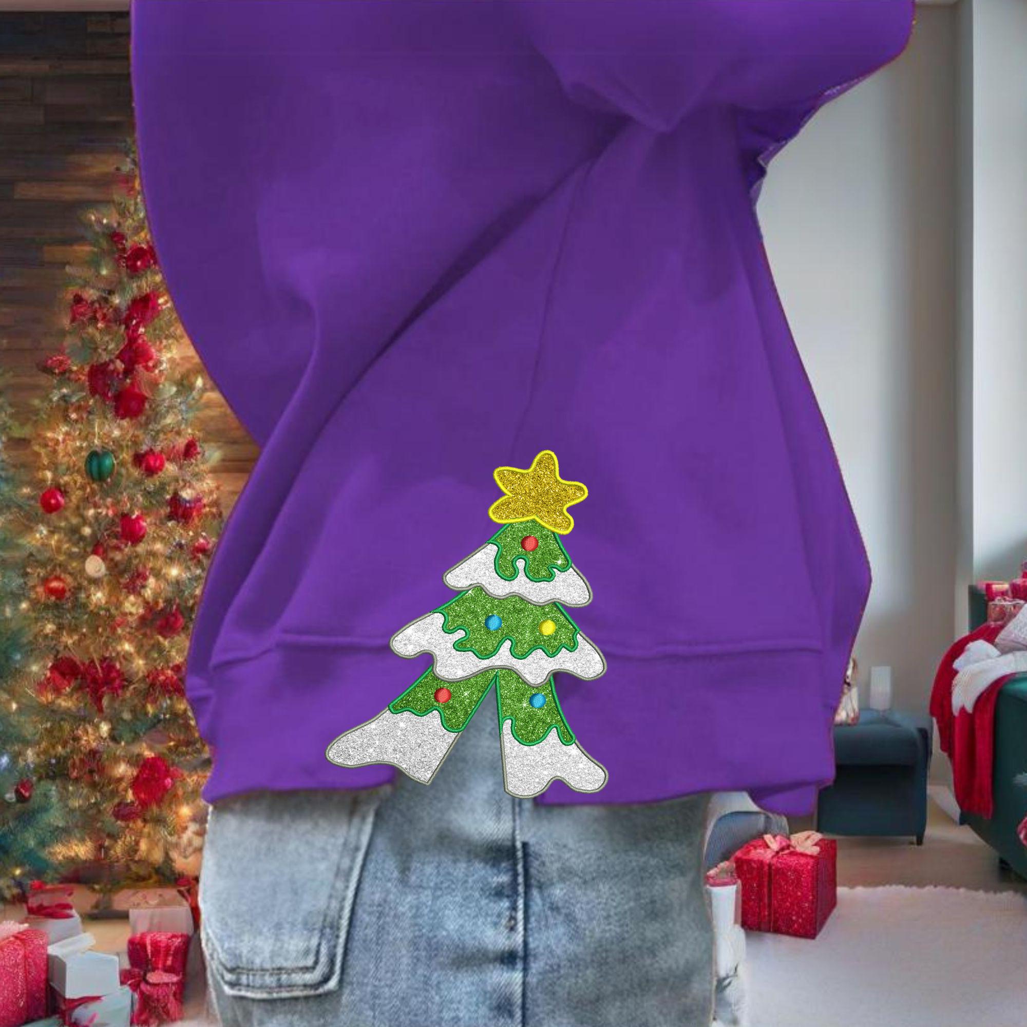Bundle Christmas Side Bow Appliqué Sweatshirt Embroidery Design, Bow ...