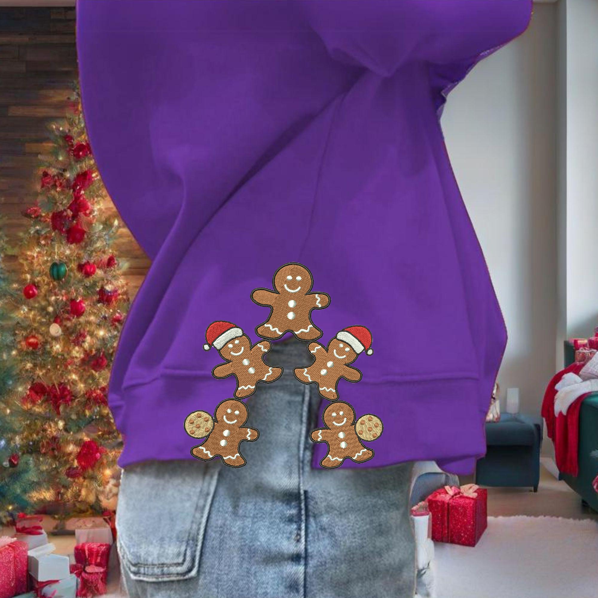 Gingerbread Side Bow Appliqué Sweatshirt Embroidery Design, Side Bow ...