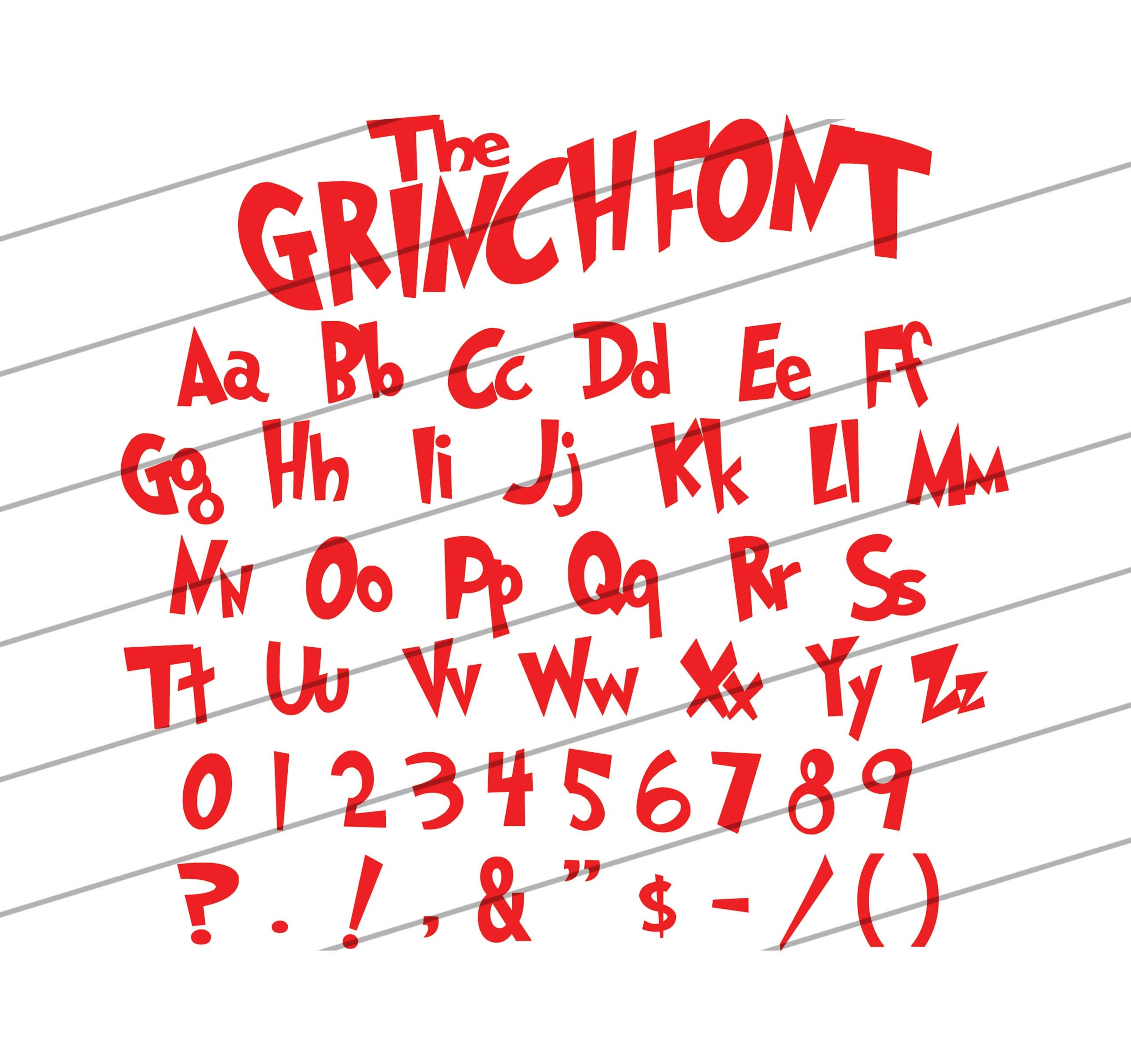 5 Grinch Font PNG PNG Font Alphabet PNG Christmas - Etsy Australia