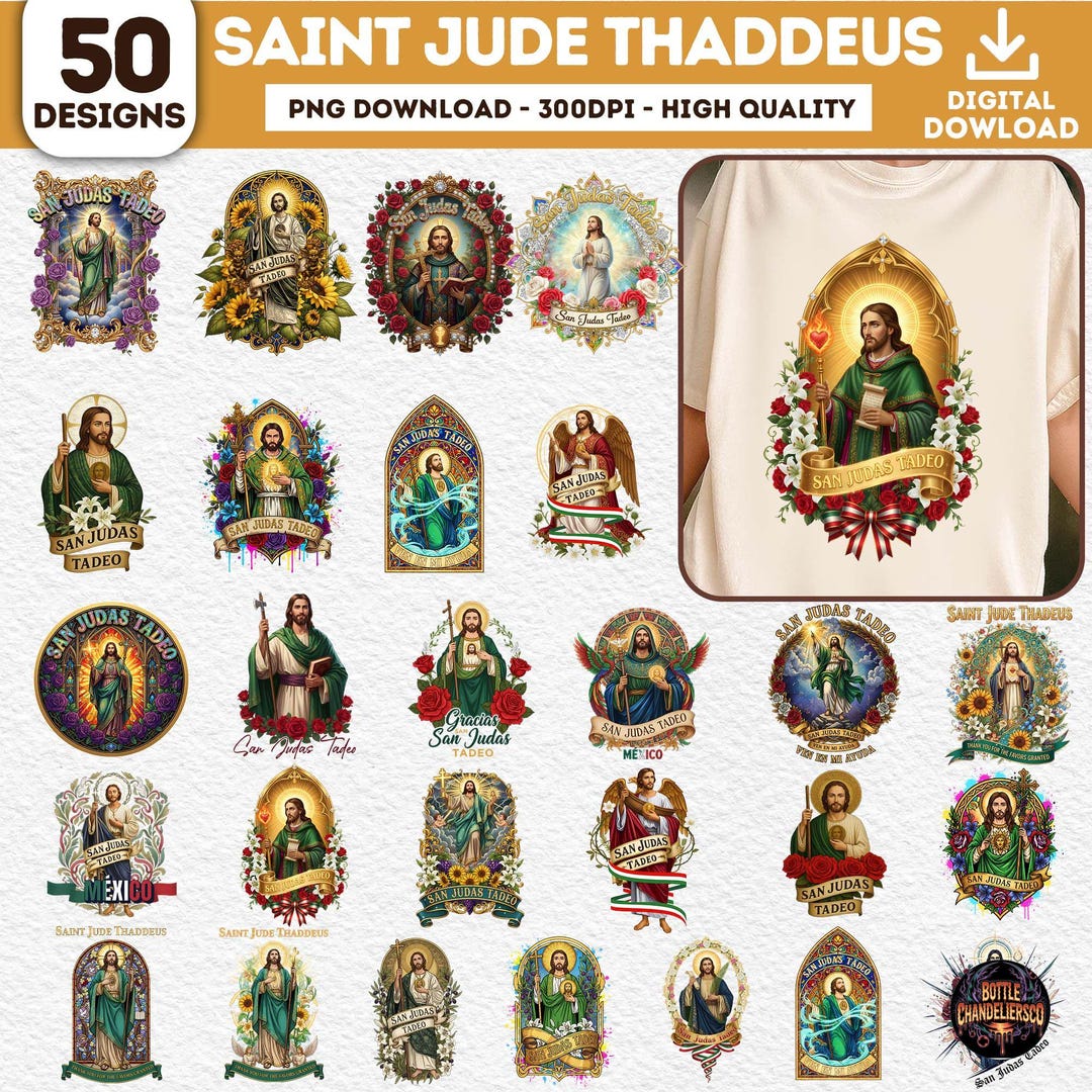 Saint Jude Thaddeus Png Bundle, 50 PNG Christian Region, Faith Mexico ...