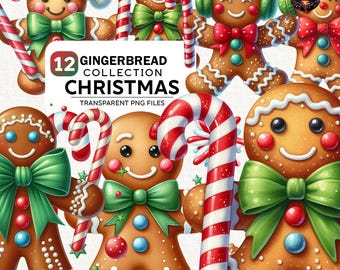 10+ Festive Cookie Clipart Bundle, Watercolor Gingerbread Man Clipart ...