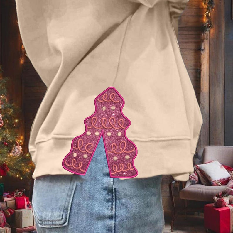 Bundle Christmas Side Bow Appliqué Sweatshirt Embroidery Design, Bow ...