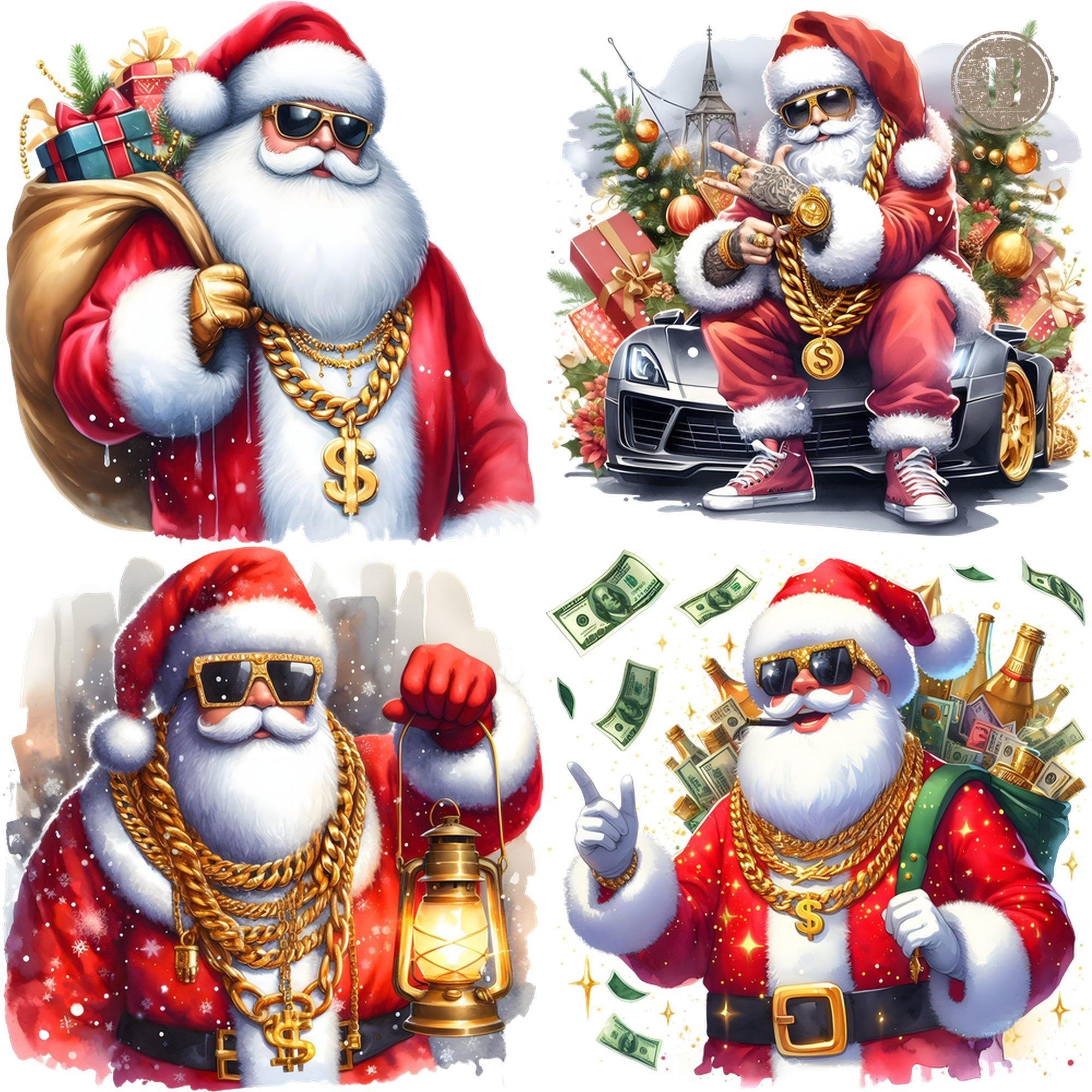 20+ Watercolor Rapper Santa Bundle, Christmas Hip Hop Clipart Png ...