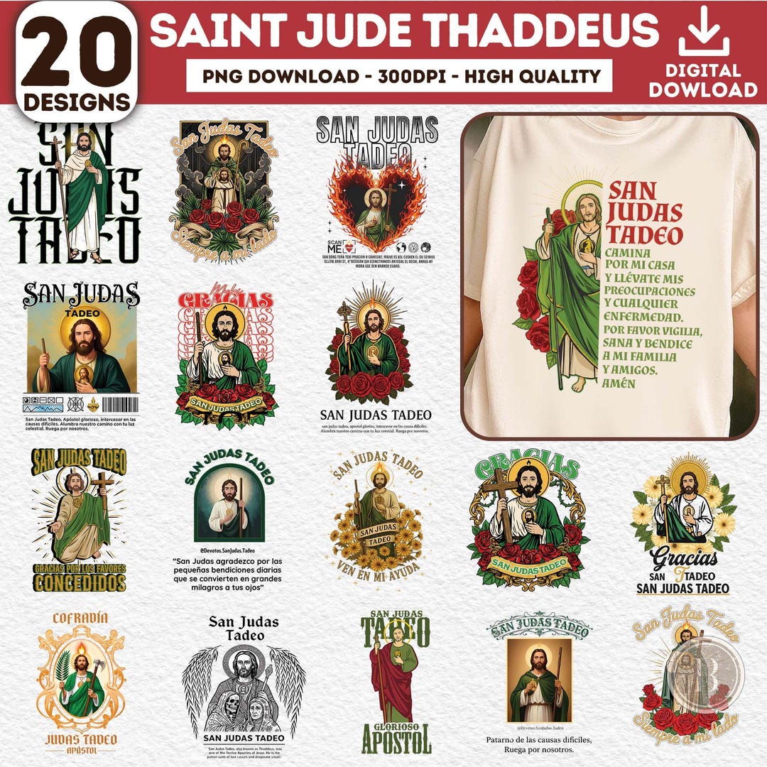 Saint Jude Thaddeus Png Bundle, 20 PNG Religious, Faith Mexico Png ...