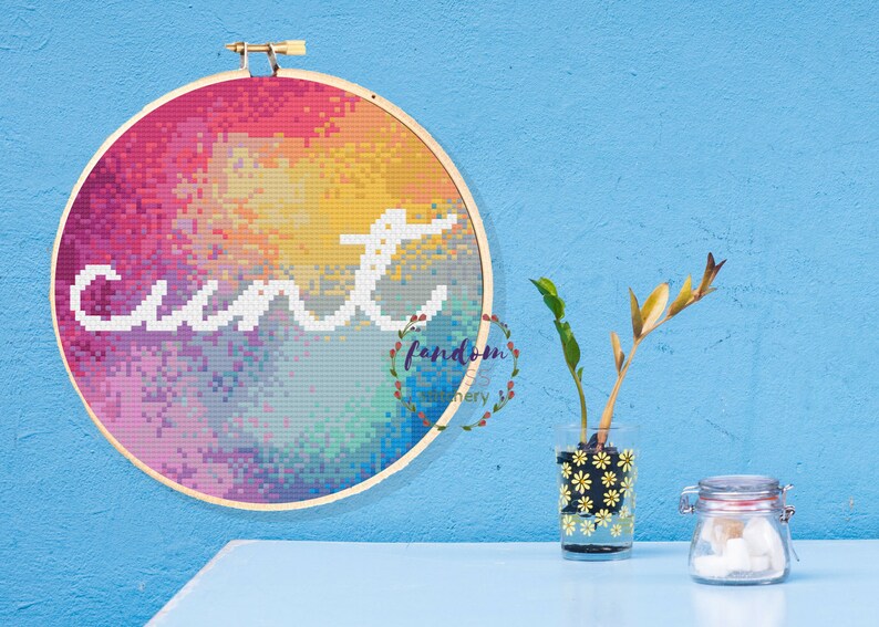 Rainbow 'Cunt' Cross Stitch PDF Pattern Sweary | Etsy
