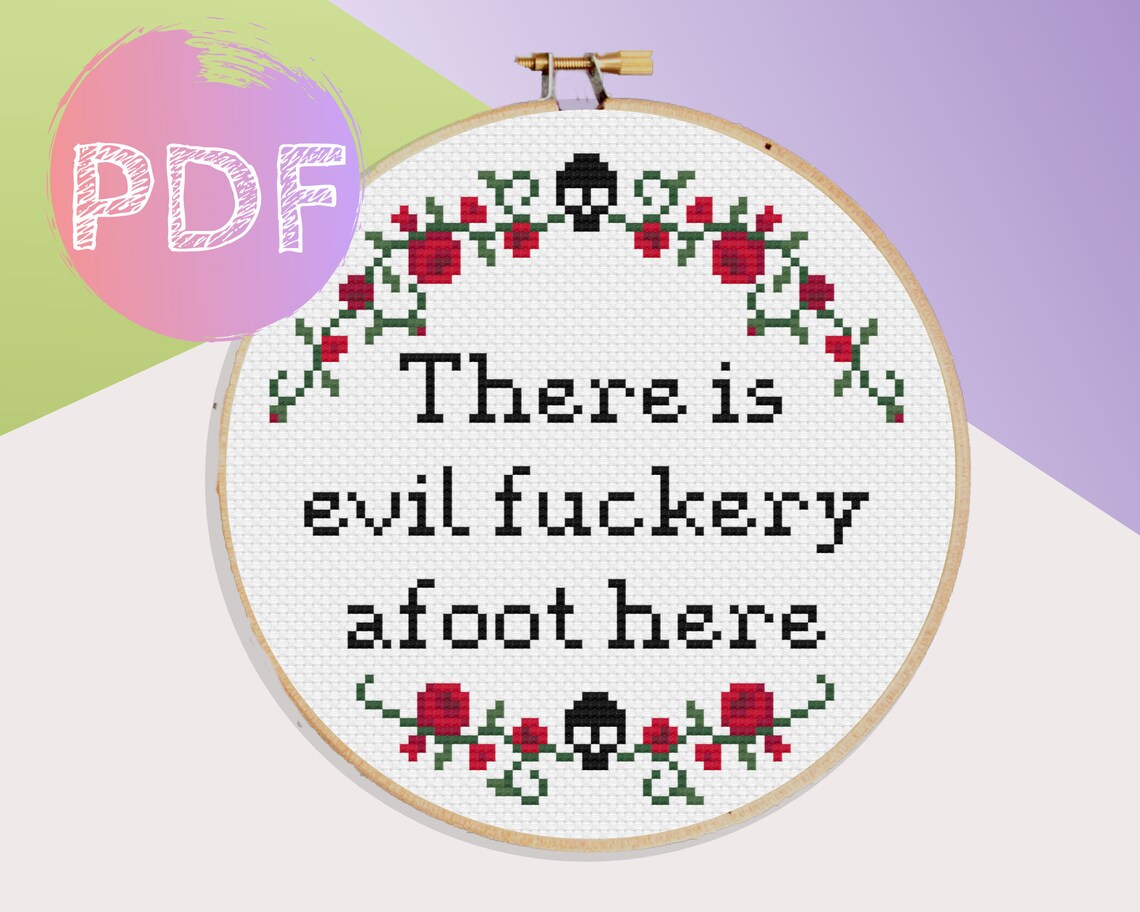Evil Fuckery Cross Stitch PDF Pattern Sweary Subversive - Etsy